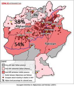 This map shows the presence of the Taliban in Afghanistan and Pakistan ...
