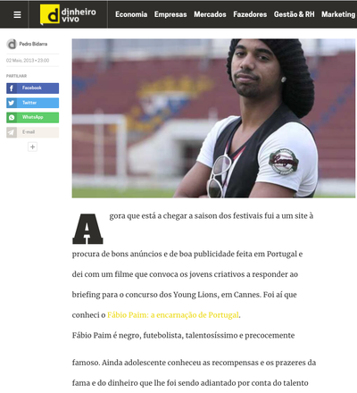 02 de Maio 2013 - 25 Anos - Fábio Paim é Portugal - Dinheiro Vivo