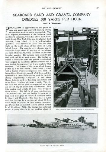 A steam-driven dredge helps a sand and gravel company dredge about 500 ...