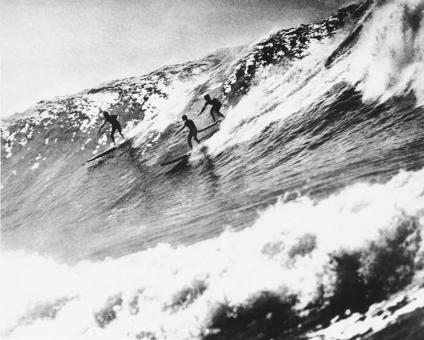 The emergence of big wave surfing. 1930's