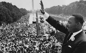 MLK waving to his supporters at the march on Washington