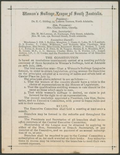 Constitution and rules of the Woman's Suffrage League of South ...