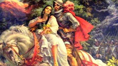 La Malinche con Hernán Cortés