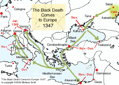 https://www.thoughtco.com/spread-of-the-black-death-through-europe-4123214