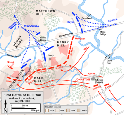 July 21, 1861-First Battle of Bull Run. (map)