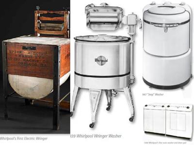 First electric wringer washer on the left