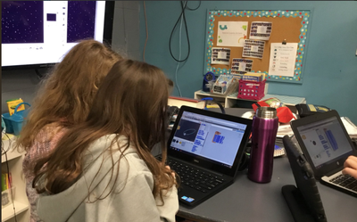 Students worked in pairs to create their model.