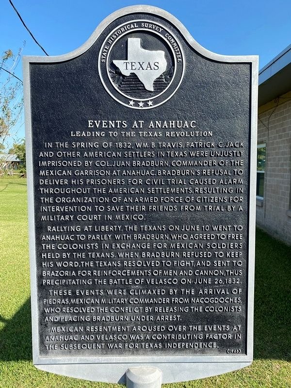 This is now in Anahuac, Texas. It is a historical landmark for the ...