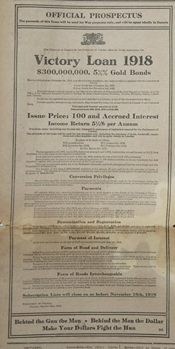 Victory bond found in a newspaper from 1918.