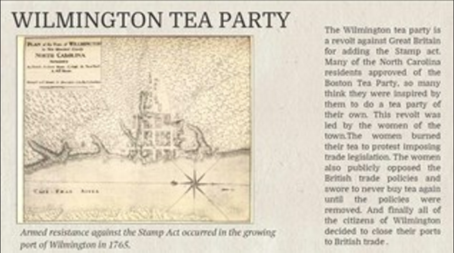 political action by Wilmington women the Wilmington Tea Party occurred ...