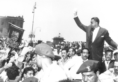 Nasser cheered by the crowed after the announcement of the ...