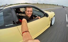 This is Adam a few months ago on the freeway driving with his friends.