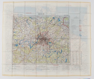 One of two escape maps, 1954 (c); each contained in a black wallet with ...
