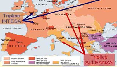 La Triplice Alleanza era formata da Italia, Germania e Austria, mentre ...