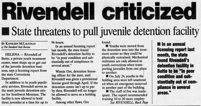 Dec. 1995 – Department of Corrections threatens to pull Rivendell’s ...