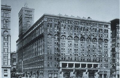 Adler and Sullivan. 1886-89. Chicago: Auditorium Building general view ...