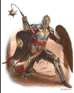 This medieval flail weapon has an iron head attached to a steel chain ...