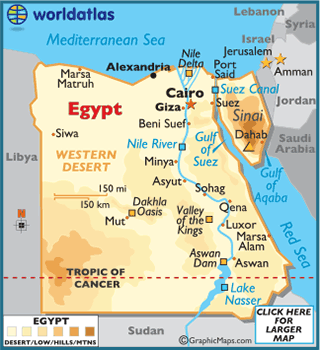 GEOGRAPHY: Egypt is located in Northern Africa.