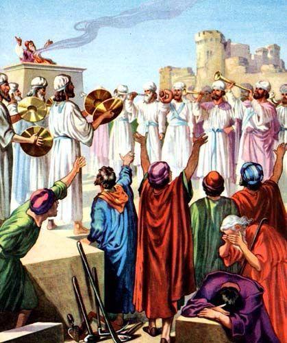 After hearing the law read, Israel repents and fast before God.