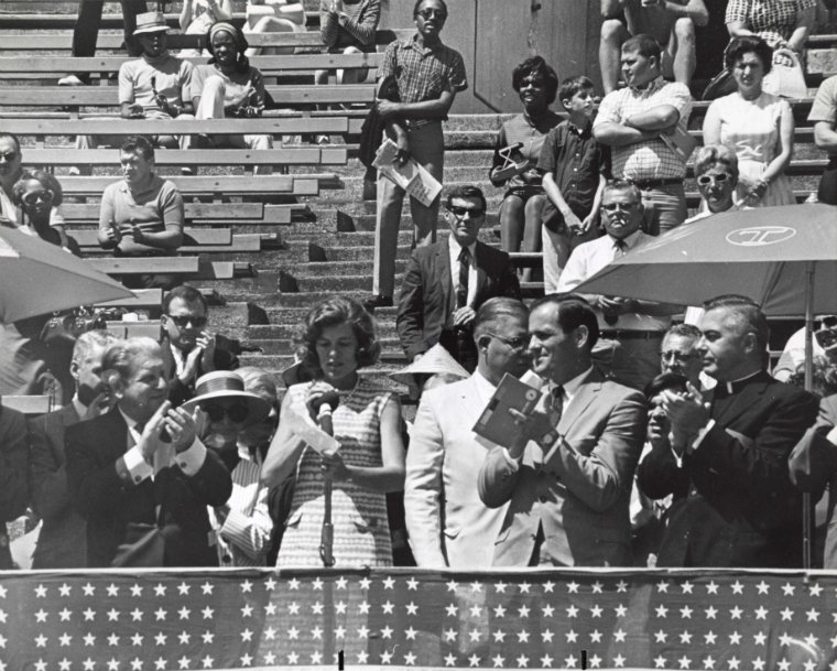 Eunice Kennedy Shriver Delivers Speech at Special Olympics