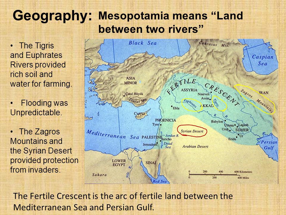 Mespotamia is a Greek word meaning " between the rivers ". The rivers ...