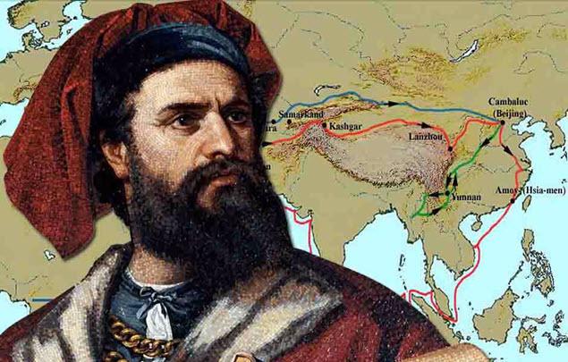 Marco Polo and Where he Traveled (The Map in the Background)