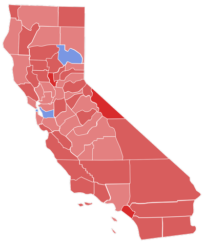 The 1966 gubernatorial election results, demonstrating Reagan's ...