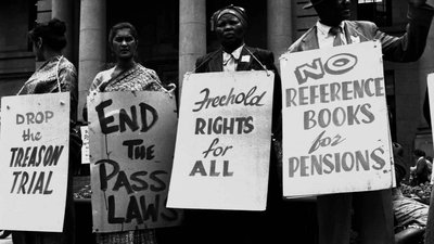 Black Africans protesting pass laws.