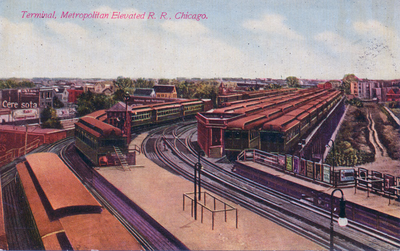 Early layout of the blue line that intersects Logan Square.