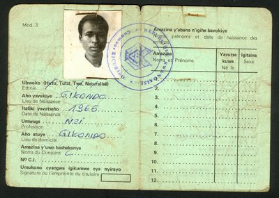 A Tutsi Identification Card