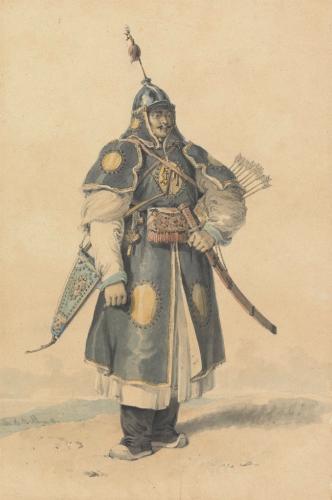 Portrait of a Qing archer. Drawing by William Alexander, taken from ...