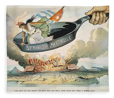 Political cartoon of Cuba falling under Spanish Misrule which may lead ...