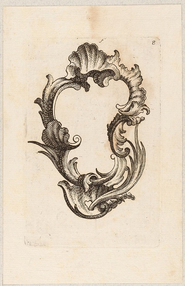 disegno di elemento decorativo Rococò