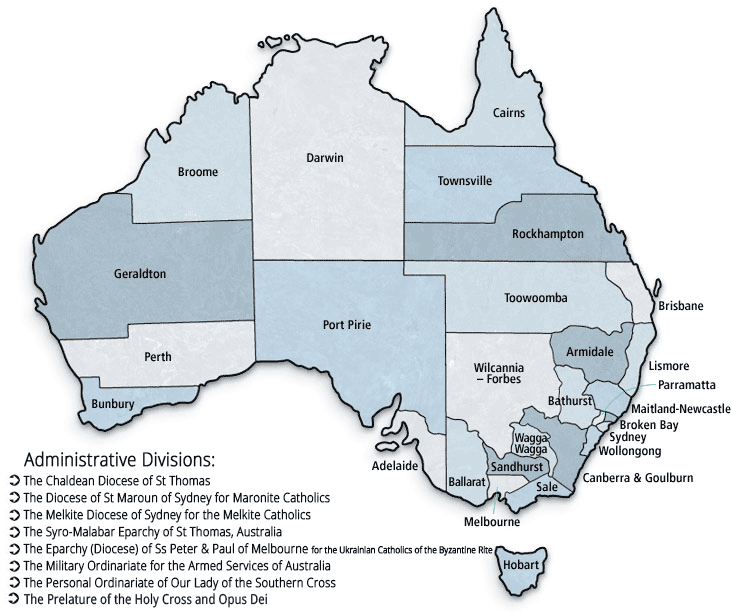 1848) The Catholic church in Austrailia is divided into provinces in ...