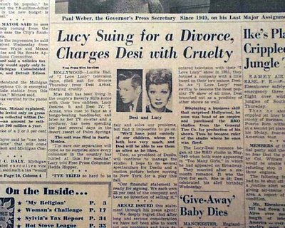 1960: Divorces Desi Arnaz