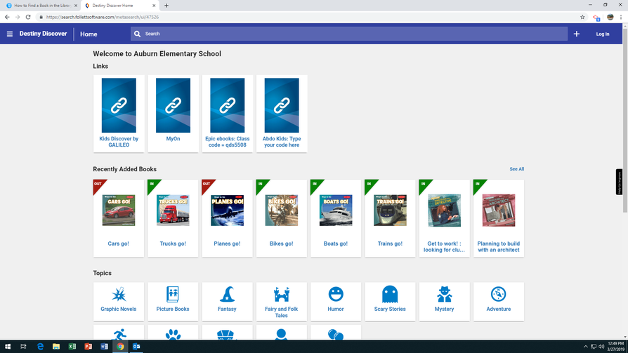 Destiny Discover should open and you will see this page. Go ahead and ...