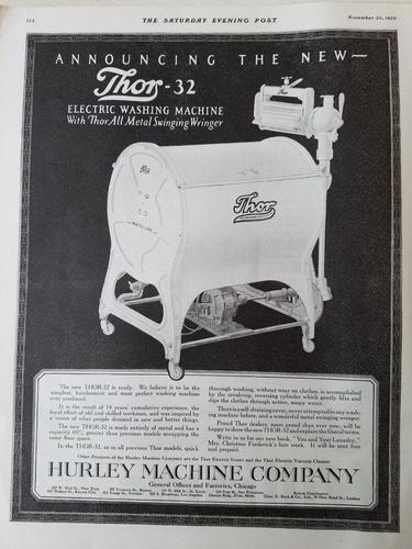 The first electric powered washing machine was invented in 1908 by Alva ...