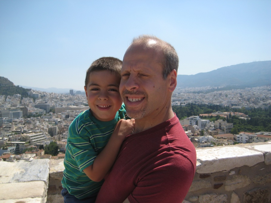 At the Parthenon in Greece with my dad, 5 years old