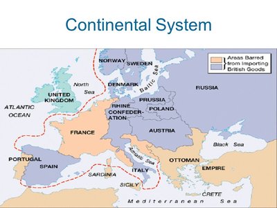 Map of what Napoleon blocked off.