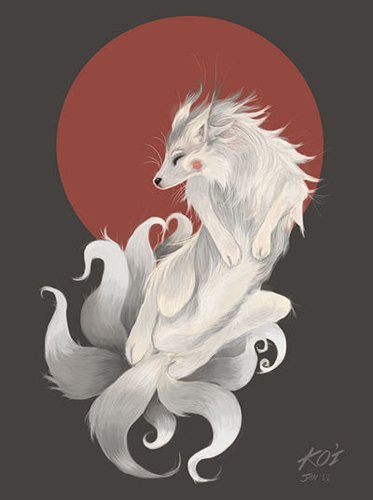 This is a pure kitsune, otherwise known as a fox demon