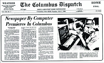 1980: Color television became mainstream and First Online Newspaper ...