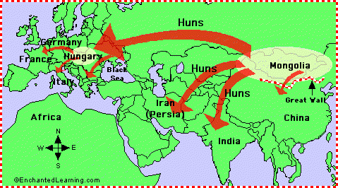 The Huns movement Map