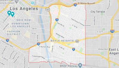 Boyle Heights in relation to LA.