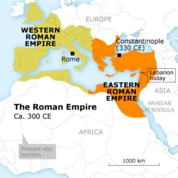 These were the borders of Eastern and Western Rome when they were divided.