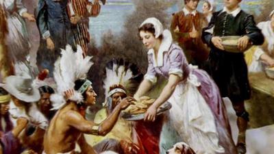 The first Thanksgiving was in 1621 when the English also known as ...