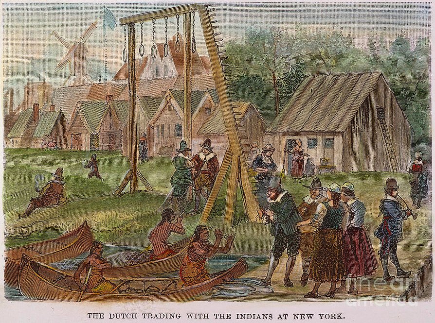 The Dutch trading wit the Native Americans