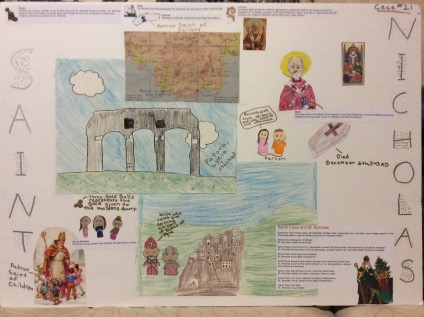 This is my project. I did a collage of Saint Nicholas.
