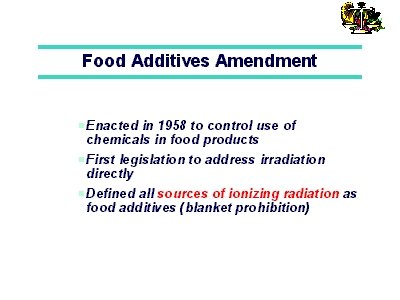 1958 Food Additives Amendment