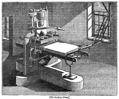 1800 : Lord Stanhope inventa la primera prensa de impresión con todas ...