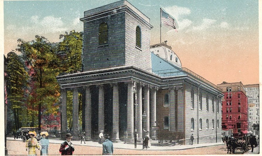 Postcard of Kings Chapel, Boston MA, etsy.com